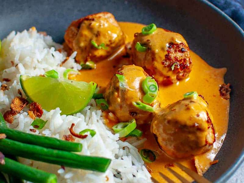 Thai Chicken Meatballs With Peanut Sauce Recipe Whisk